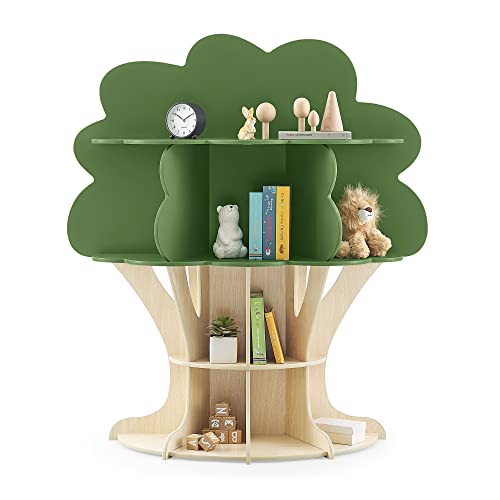 Delta Children Tree Bookcase - Greenguard Gold Certified, Fern Green/Crafted Natural