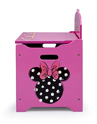 Minnie Mouse 4-Piece Playroom Set by Delta Children - Includes Table with 2 Chairs and Deluxe Toy Box, Pink