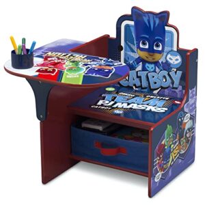 Delta Children Chair Desk with Storage Bin + Design and Store 6 Bin Toy Storage Organizer, PJ Masks (Bundle)