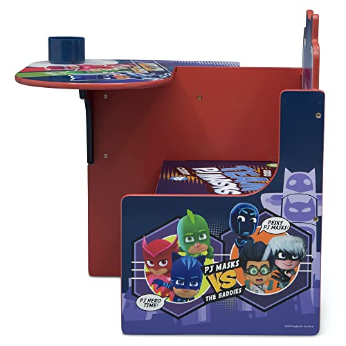 Delta Children Chair Desk with Storage Bin + Design and Store 6 Bin Toy Storage Organizer, PJ Masks (Bundle)