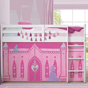 delta children loft bed tent curtain set for low twin, disney princess