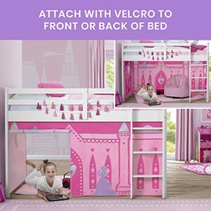 Delta Children Loft Bed Tent Curtain Set for Low Twin, Disney Princess