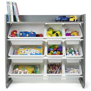 Humble Crew Inspire Toy Organizer with Shelf and 9 Storage Bins, Grey/White