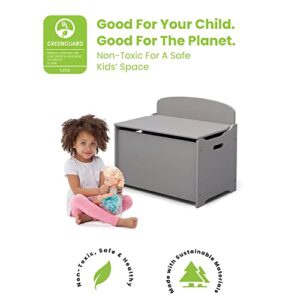 Delta Children MySize Chair Desk with Storage Bin + MySize Deluxe Toy Box, Grey (Bundle)