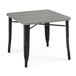 delta children bistro kids play table – ideal for arts & crafts, snack time, homeschooling, homework & more, black metal/grey barnboard