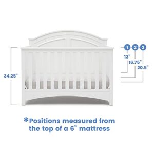 Delta Children Perry 6-in-1 Convertible Crib - Greenguard Gold Certified, Bianca White