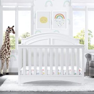 Delta Children Perry 6-in-1 Convertible Crib - Greenguard Gold Certified, Bianca White