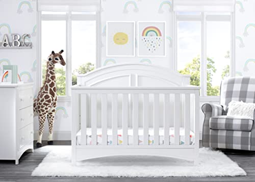 Delta Children Perry 6-in-1 Convertible Crib - Greenguard Gold Certified, Bianca White