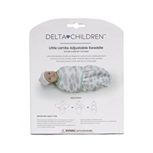 Delta Children Little Lambs Adjustable Swaddle Wrap - 100% Cotton - Size Extra Small, Fits Babies 0-3 Months/4-7 lbs, 3-Pack, Boy, Blue