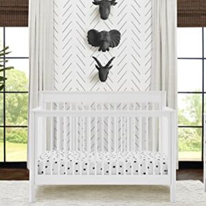 Delta Children Remy Crib 7-Piece Baby Nursery Furniture Set–Includes: Convertible Crib, Glider, Dresser, Changing Top, Crib Mattress, Sheets, & Changing Pad, Bianca White