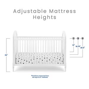 Delta Children Madeline 4-in-1 Convertible Crib - Woven Cane Mesh Panels, Includes Conversion Rails, Greenguard Gold Certified, Bianca White