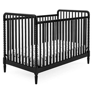 delta children saint 4-in-1 convertible crib, includes conversion rails, greenguard gold certified, black