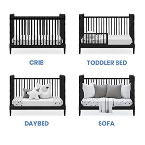 Delta Children Saint 4-in-1 Convertible Crib, Includes Conversion Rails, Greenguard Gold Certified, Black