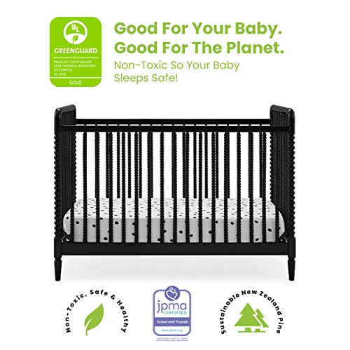 Delta Children Saint 4-in-1 Convertible Crib, Includes Conversion Rails, Greenguard Gold Certified, Black