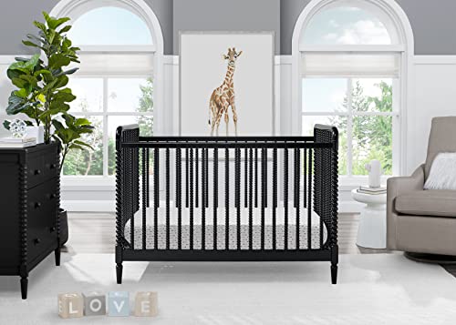 Delta Children Saint 4-in-1 Convertible Crib, Includes Conversion Rails, Greenguard Gold Certified, Black