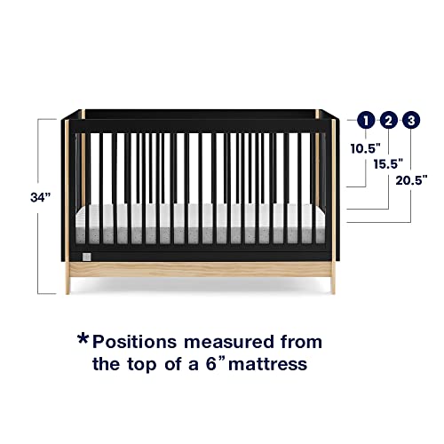 babyGap by Delta Children Tate 4-in-1 Convertible Crib - Greenguard Gold Certified, Ebony/Natural