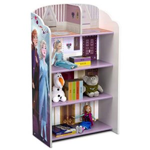 delta children wooden playhouse 4-shelf bookcase for kids, frozen ii