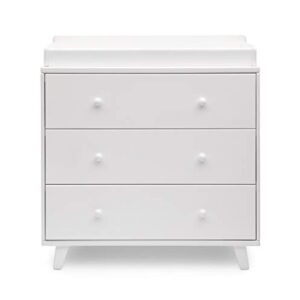 Delta Children Ava 3 Drawer Dresser with Changing Top, Greenguard Gold Certified, White