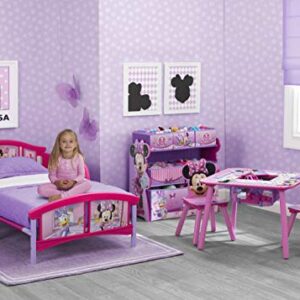 Delta Children Plastic Toddler Bed, Disney Minnie Mouse + Delta Children Twinkle Galaxy Dual Sided Recycled Fiber Core Toddler Mattress (Bundle)