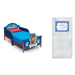 delta children 3d-footboard toddler bed, nick jr. paw patrol + delta children twinkle galaxy dual sided recycled fiber core crib and toddler mattress (bundle)