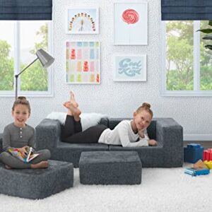 Delta Children Cozee 4-Piece Customizable Sectional Sofa Set, Grey