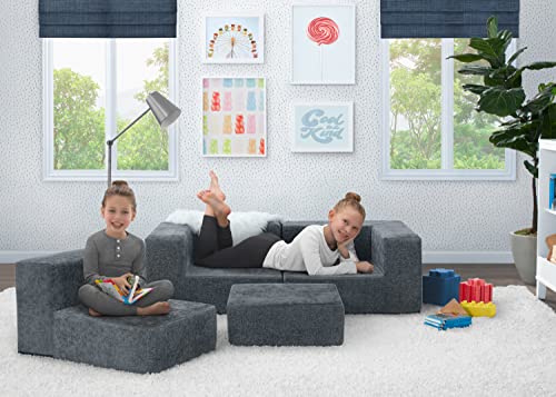 Delta Children Cozee 4-Piece Customizable Sectional Sofa Set, Grey