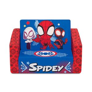 Delta Children Marvel Spidey and His Amazing Friends Cozee Flip-Out Chair - 2-in-1 Convertible Chair to Lounger for Kids