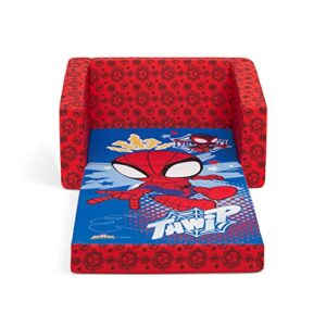 Delta Children Marvel Spidey and His Amazing Friends Cozee Flip-Out Chair - 2-in-1 Convertible Chair to Lounger for Kids