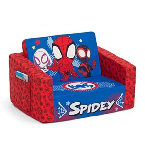 Delta Children Marvel Spidey and His Amazing Friends Cozee Flip-Out Chair - 2-in-1 Convertible Chair to Lounger for Kids