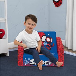 Delta Children Marvel Spidey and His Amazing Friends Cozee Flip-Out Chair - 2-in-1 Convertible Chair to Lounger for Kids