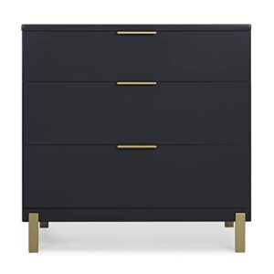 delta children hendrix 3 drawer dresser, midnight grey/bronze