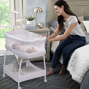 Delta Children SmartSleep Auto Glide Bassinet with Bluetooth, Alloy