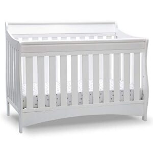 delta children bentley s series deluxe 6-in-1 convertible crib, bianca white