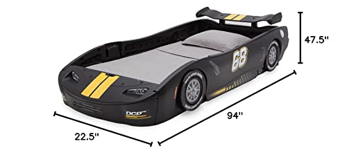 Delta Children Turbo Race Car Twin Bed, Black