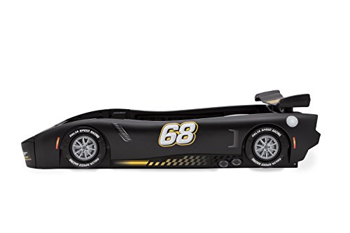 Delta Children Turbo Race Car Twin Bed, Black