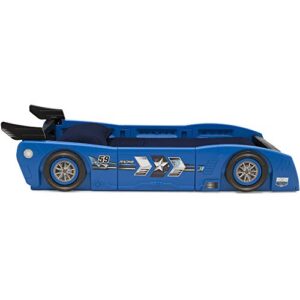 Delta Children Grand Prix Race Car Toddler & Twin Bed - Made in USA, Blue