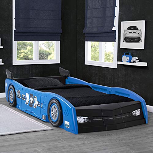 Delta Children Grand Prix Race Car Toddler & Twin Bed - Made in USA, Blue