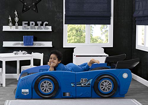 Delta Children Grand Prix Race Car Toddler & Twin Bed - Made in USA, Blue