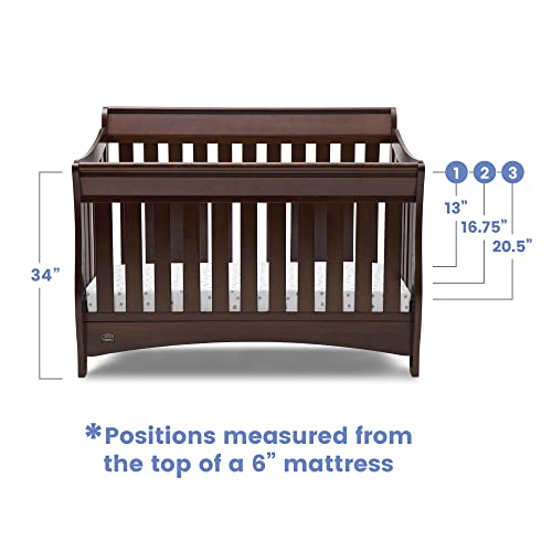 Delta Children Bentley S Series 4-in-1 Convertible Baby Crib, Chocolate