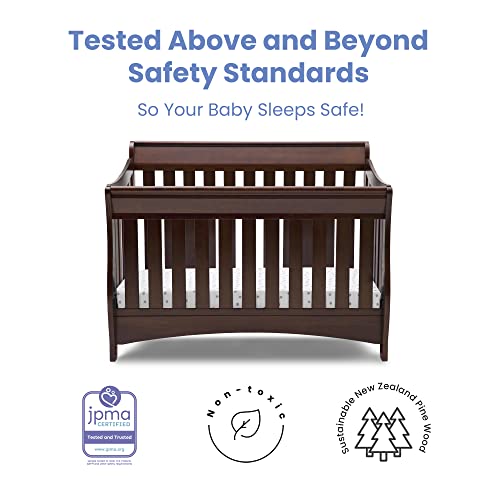 Delta Children Bentley S Series 4-in-1 Convertible Baby Crib, Chocolate