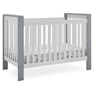 delta children miles 4-in-1 convertible crib, greenguard gold certified, bianca white/textured cloud