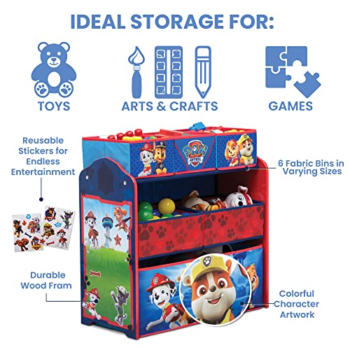 Delta Children Chair Desk with Storage Bin + Design and Store 6 Bin Toy Storage Organizer, Nick Jr. PAW Patrol (Bundle)