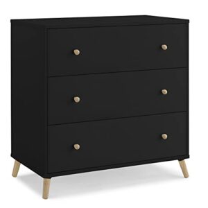 delta children essex 3 drawer dresser, ebony/natural