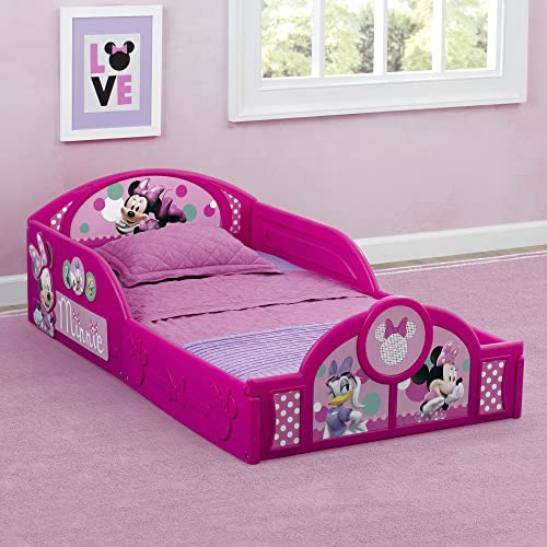 Delta Children Minnie Mouse Sleep & Play Toddler Bed and Toy Box -Bedroom Set