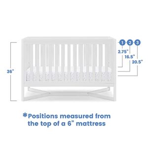 Delta Children Tribeca 4-in-1 Baby Convertible Crib + Serta Perfect Slumber Dual Sided Recycled Fiber Core Crib & Toddler Mattress - Waterproof, Hypoallergenic, GREENGUARD Gold Certified, Bianca White