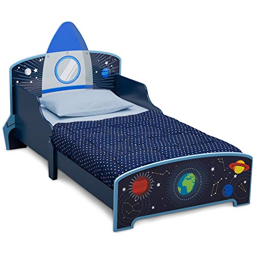 Delta Children Space Adventures Rocket Ship Wood Toddler Bed - Greenguard Gold Certified, Blue