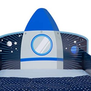 Delta Children Space Adventures Rocket Ship Wood Toddler Bed - Greenguard Gold Certified, Blue