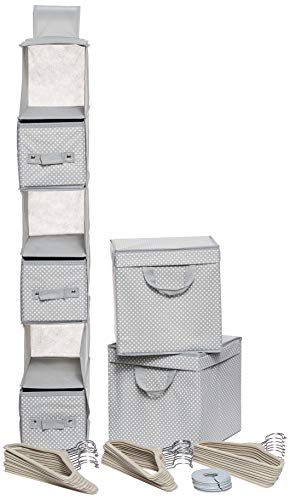 Delta Children Nursery Storage 48 Piece Set - Easy Storage/Organization Solution - Keeps Bedroom, Nursery & Closet Clean, Dove Grey