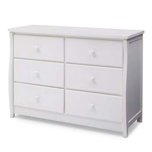 delta children clermont 6 drawer dresser, greenguard gold certified, bianca white