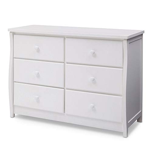 Delta Children Clermont 6 Drawer Dresser, Greenguard Gold Certified, Bianca White